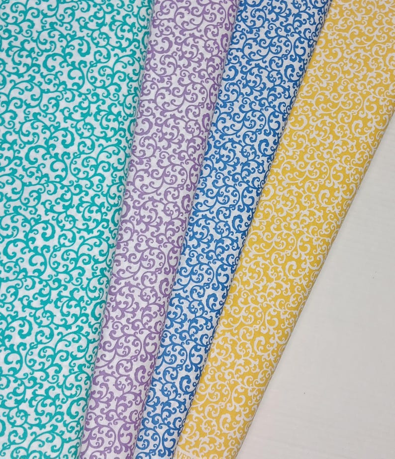 Scroll Cotton Fabric - Etsy