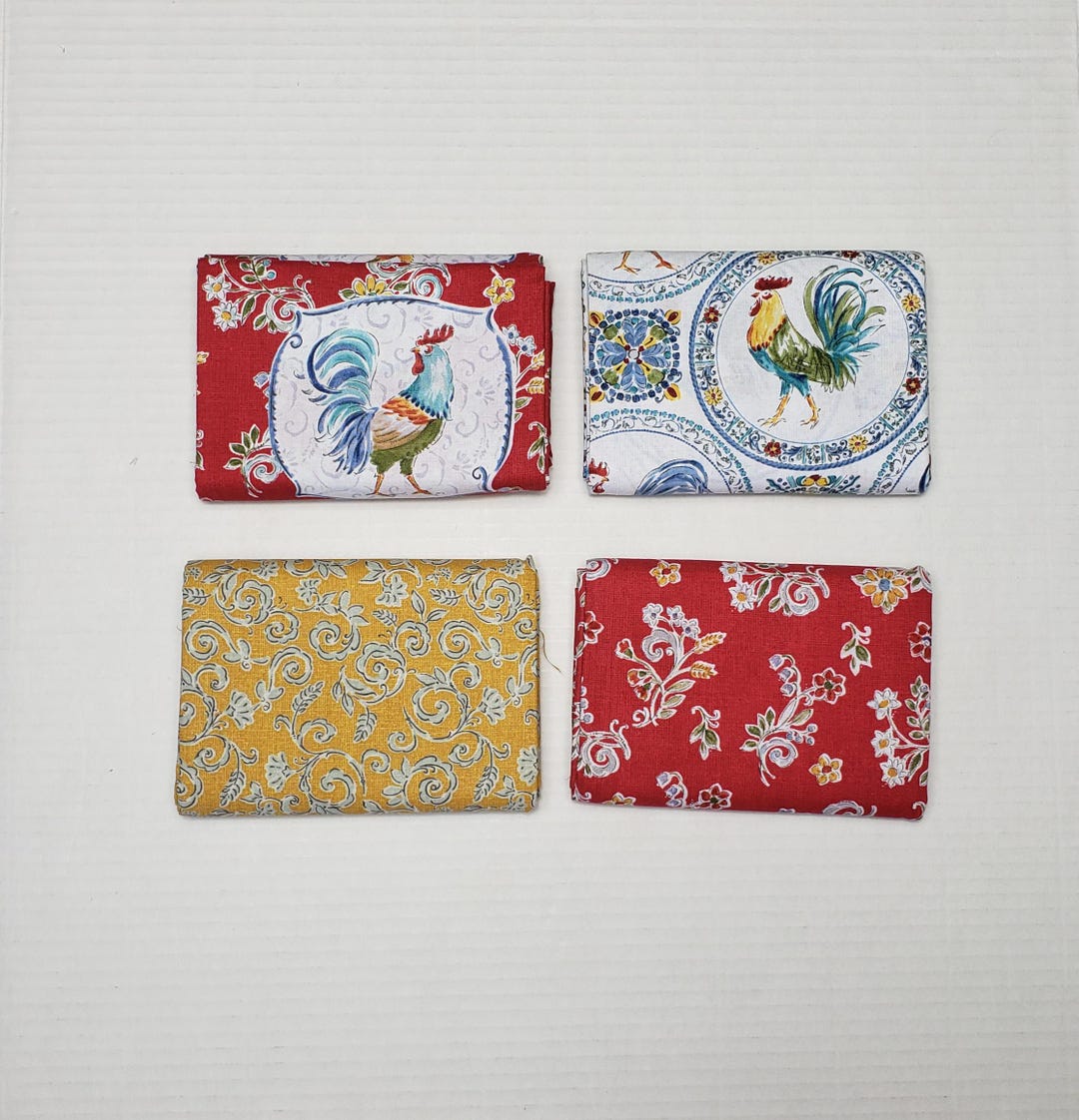 Rooster Print Pre Cut Yard - Etsy