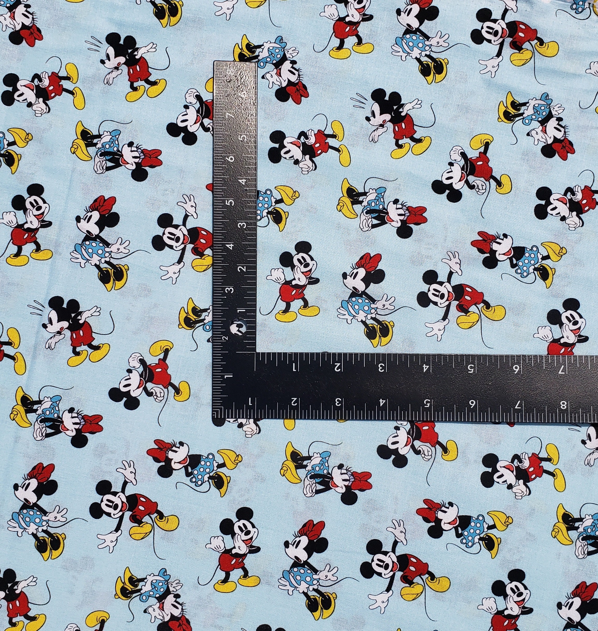 Disney Mickey and Minnie Mouse Cotton Quilt Fabric by the Yard - Etsy