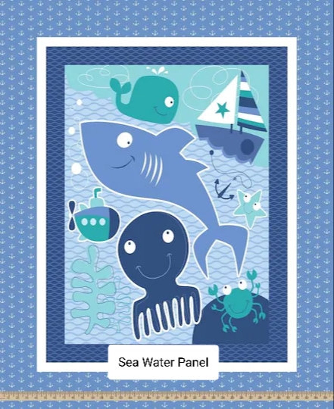 Sea Water Cotton Fabric - Etsy