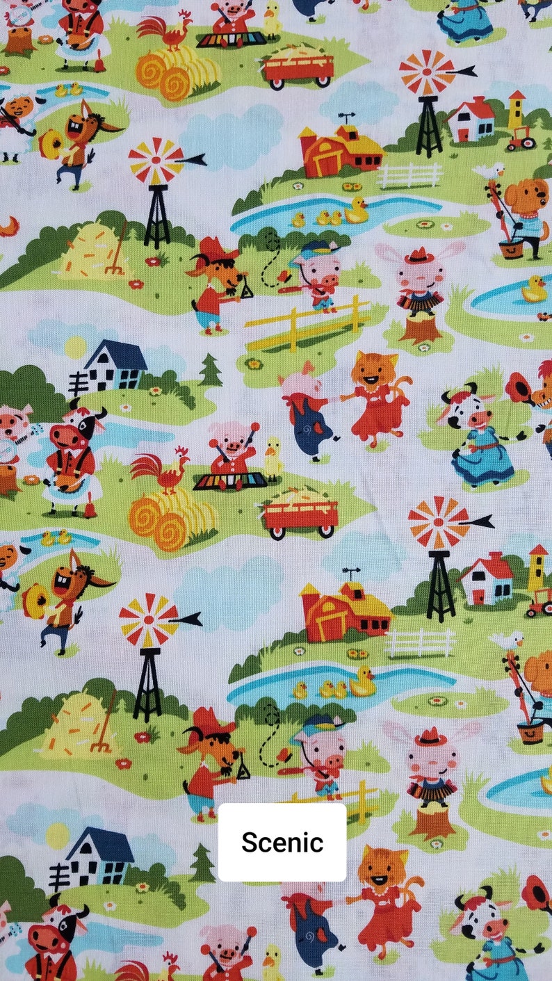 Farm Fabric Harmony Farm Cotton Fabric - Etsy