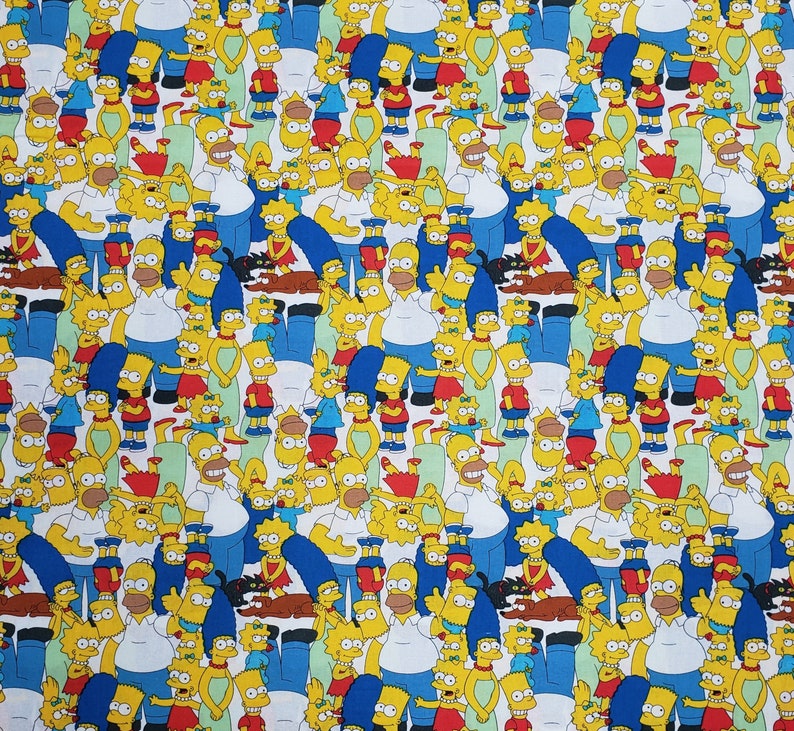 The Simpsons Cotton Quilt Fabric - Etsy