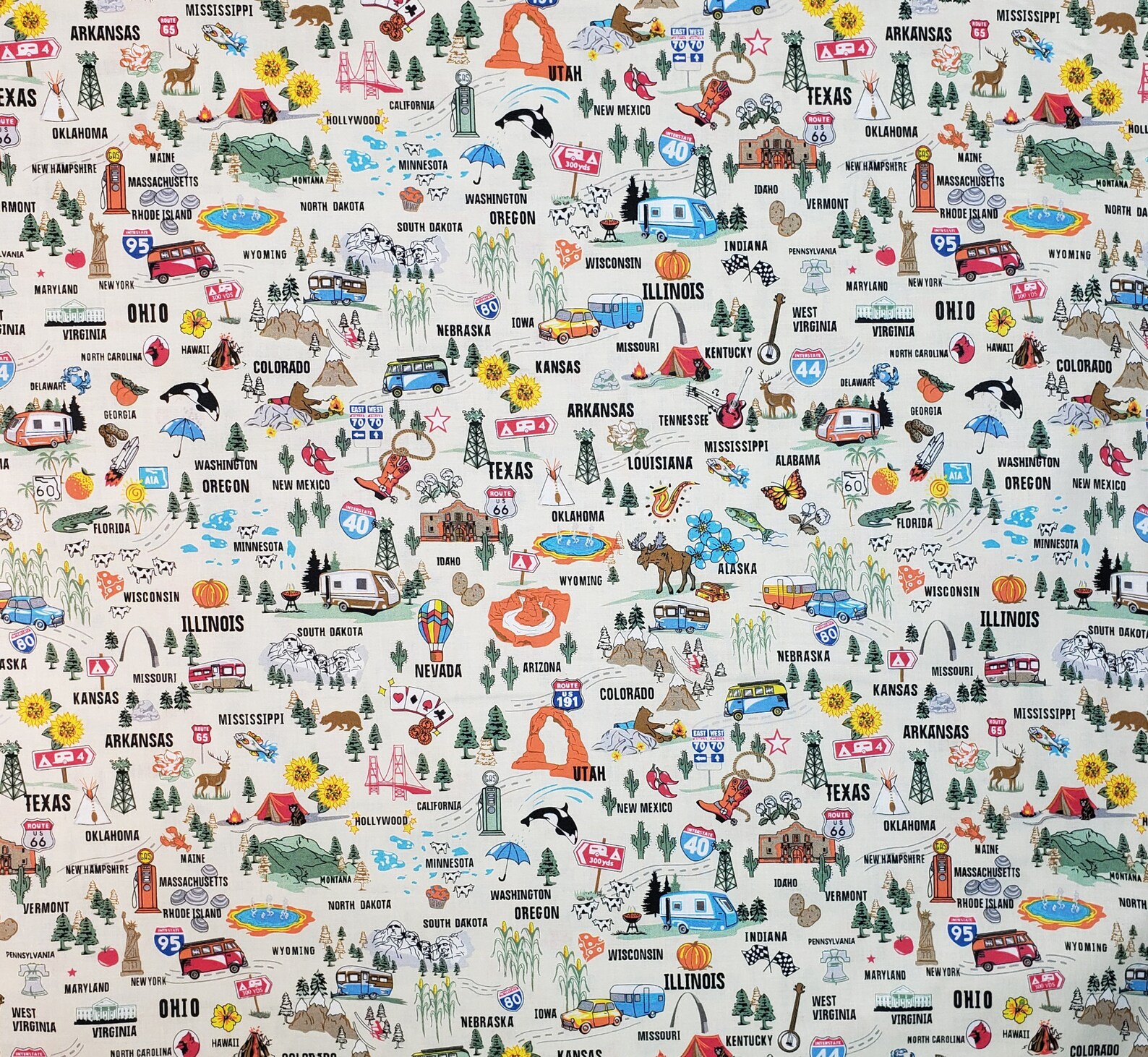 States Cotton Fabric - Etsy