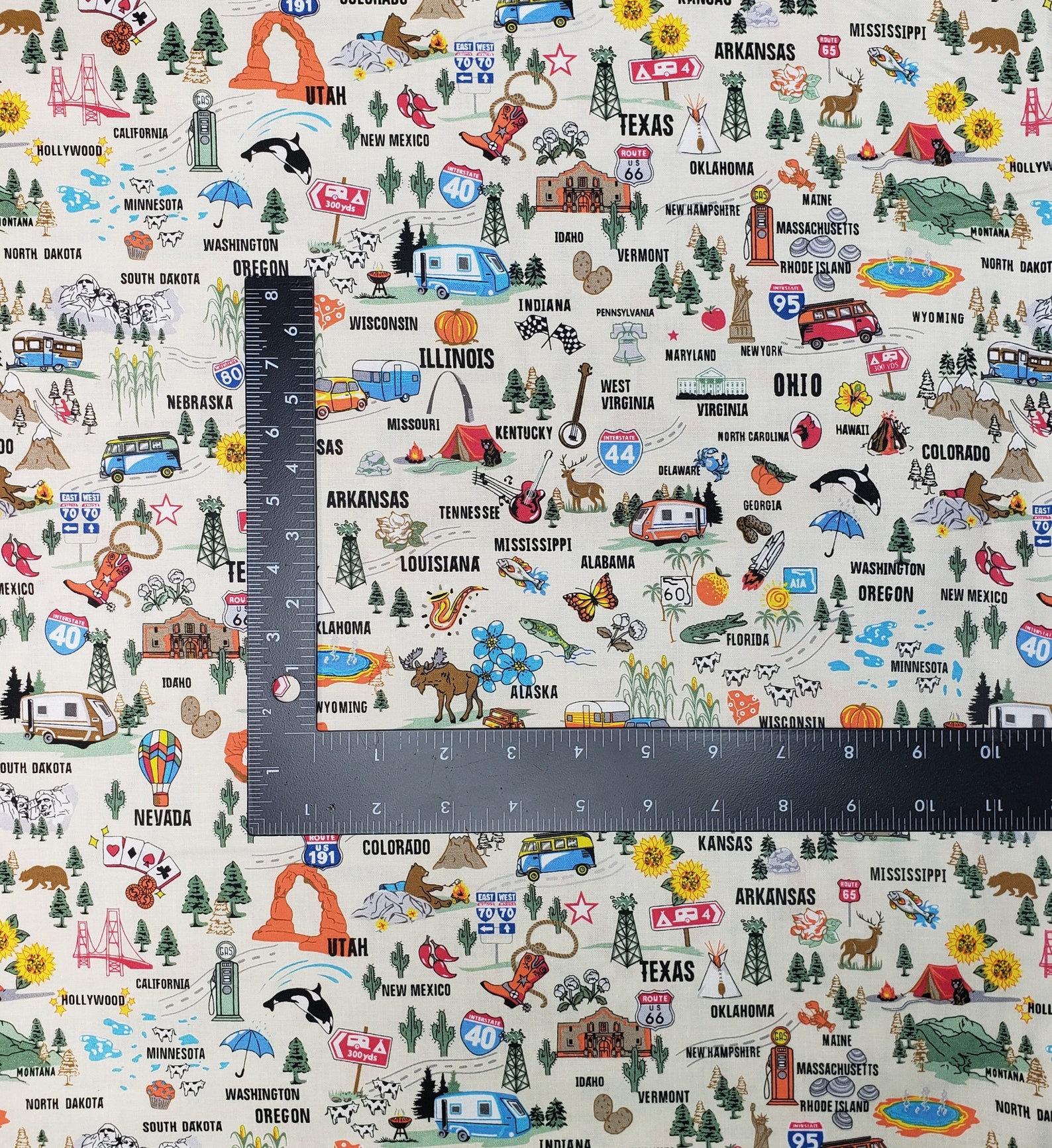 States Cotton Fabric - Etsy