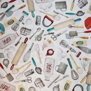 Kitchen Fabric, Kiss the Cook Cotton Fabric by Robert Kaufman - Etsy