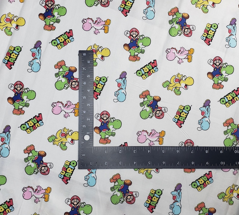 Super Mario Cotton Fabric - Etsy