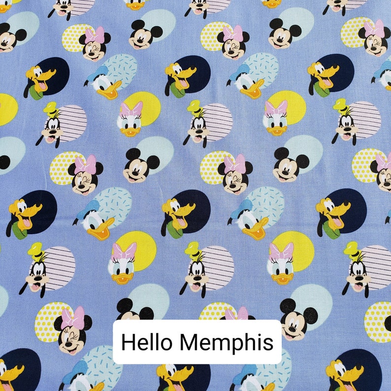 Disney Mickey Mouse Cotton Fabric by the Yard - Etsy