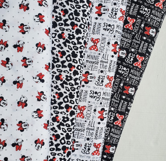 Minnie Mouse Cotton Fabric | Etsy