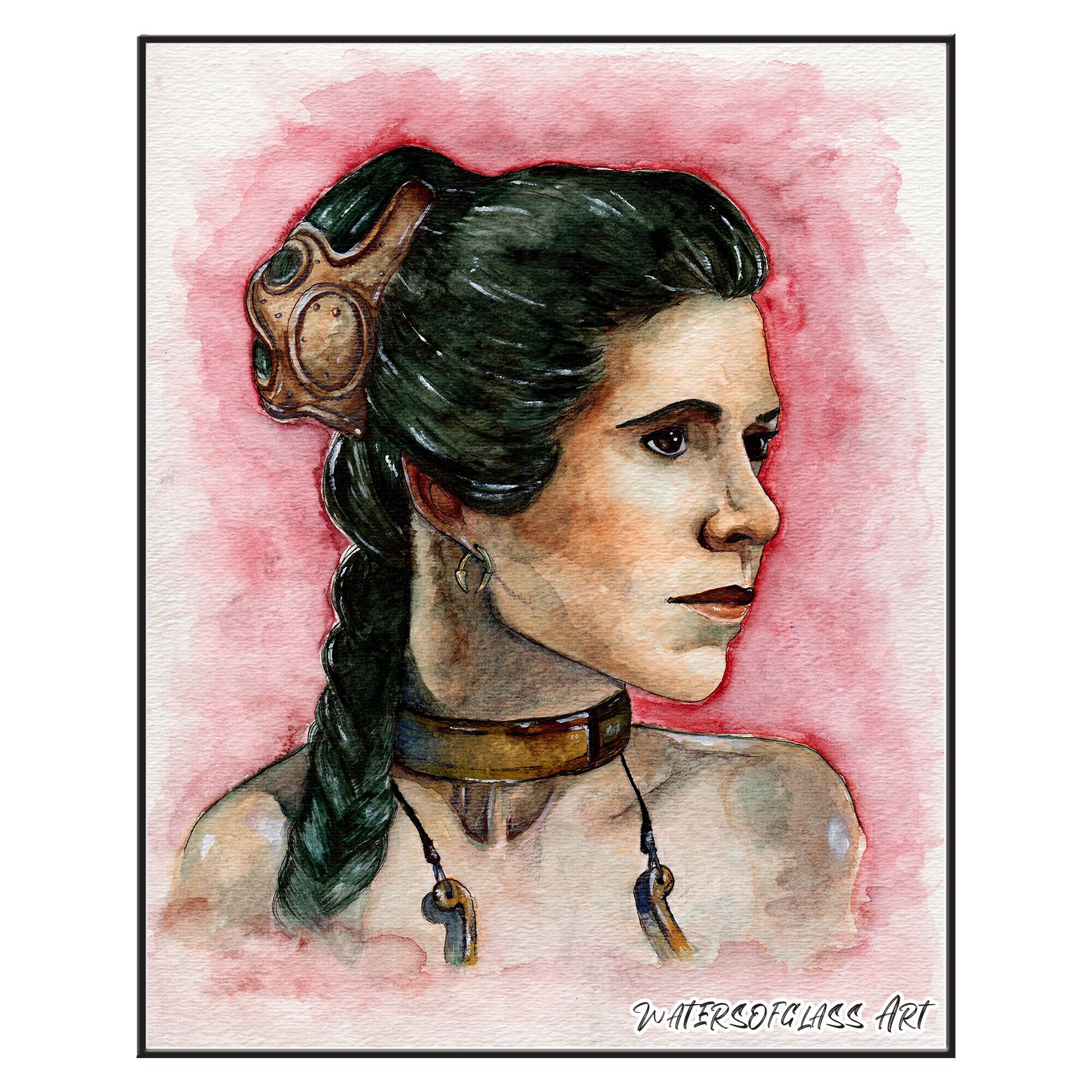 Princess Leia Huttslayer Star Wars Painting Watercolor Art - Etsy