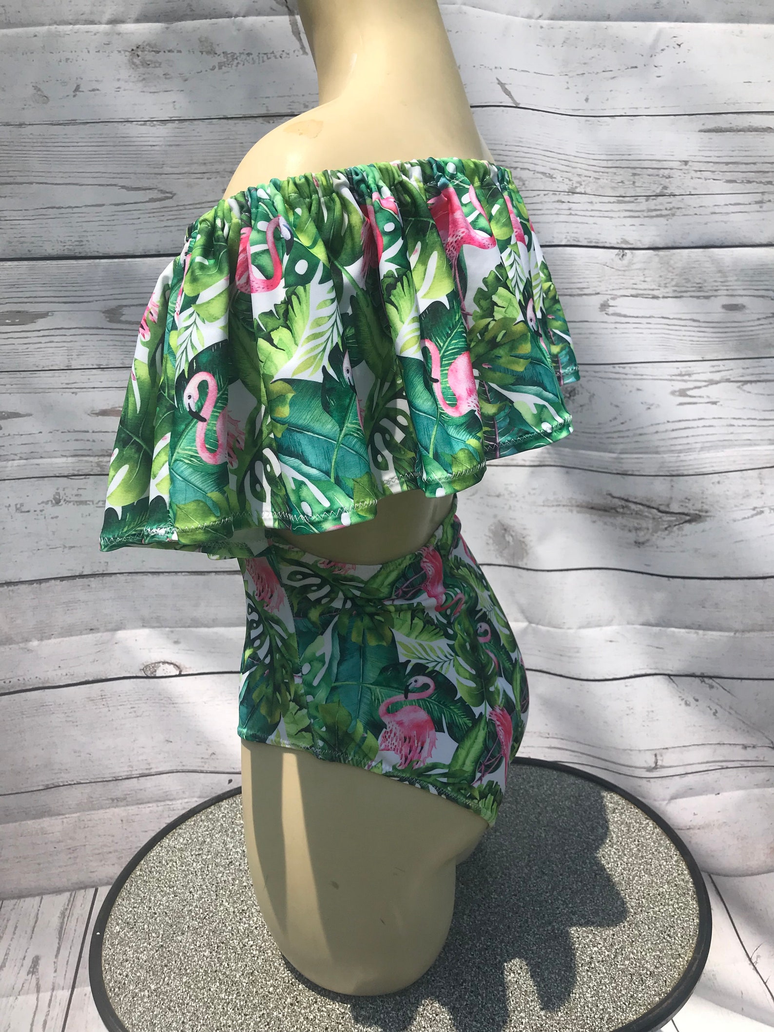Ruffle One Piece Cold Shoulder Swimwear off the Shoulder One | Etsy