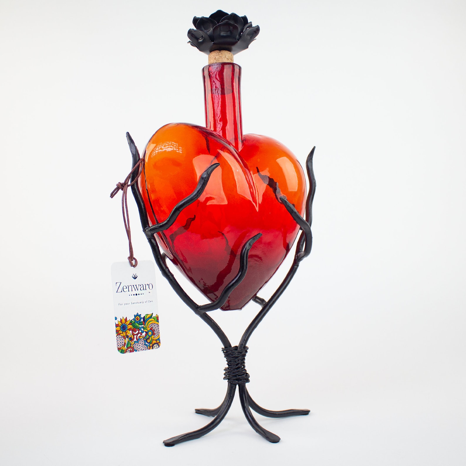 Glass Heart Decanters Red Glass Heart Bottles - Etsy