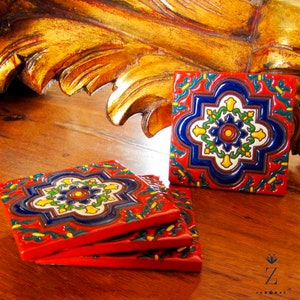 Ceramic Coaster Set | Tuscan Shield - Etsy