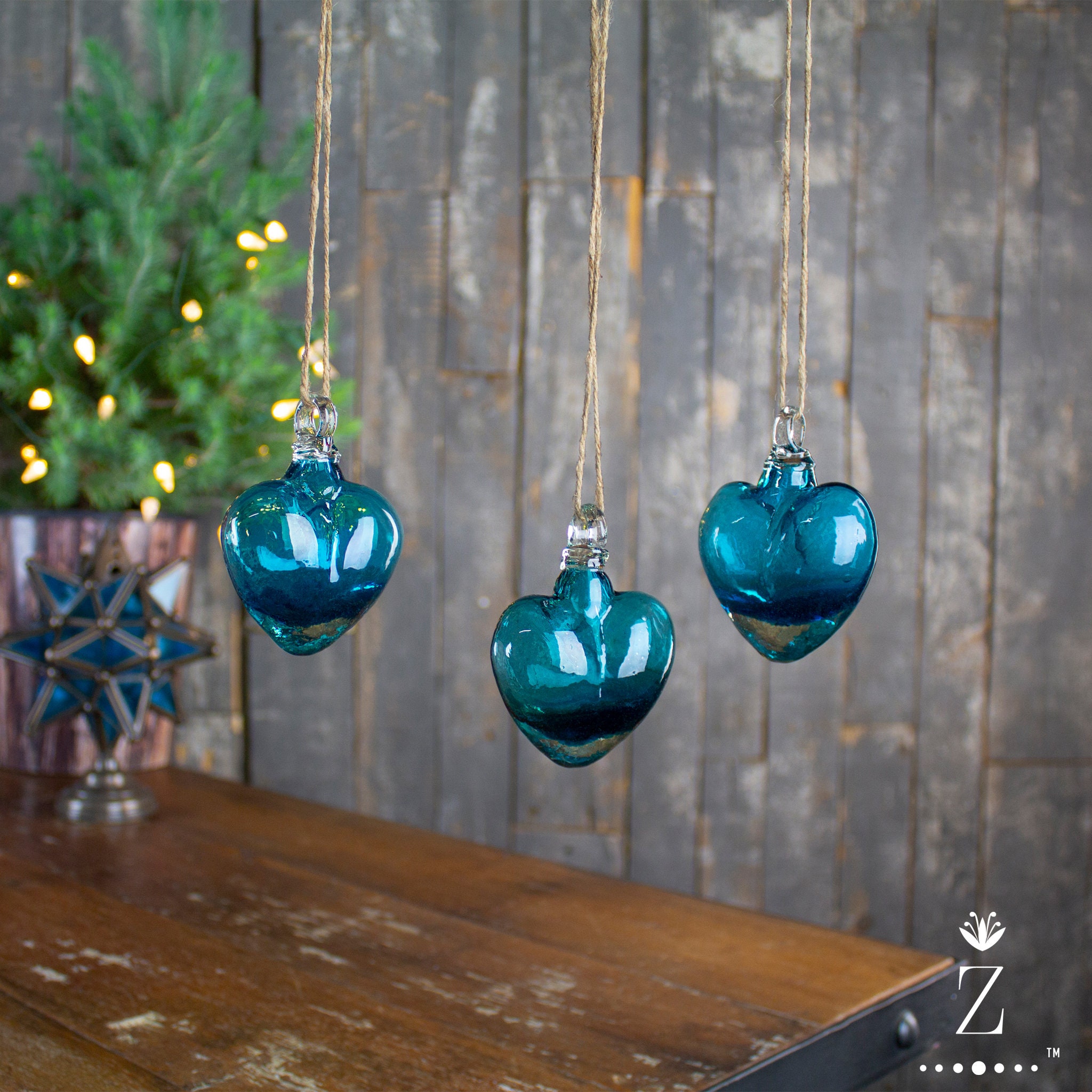 Ornamental Glass Heart Aqua Blue. Hanging Glass Heart Small - Etsy