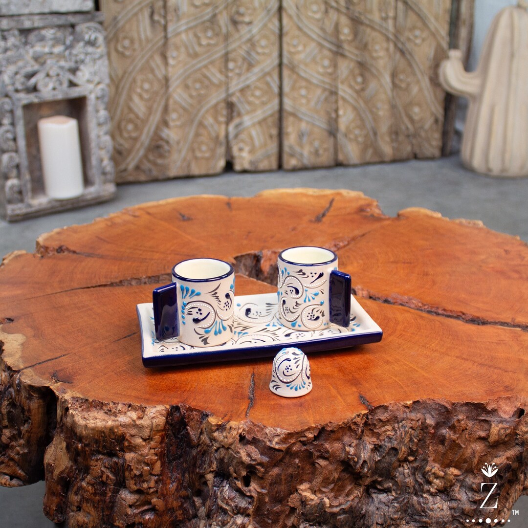 Stoneware Tequilero Set. Ceramic Tequila Serving Set. Azules - Etsy