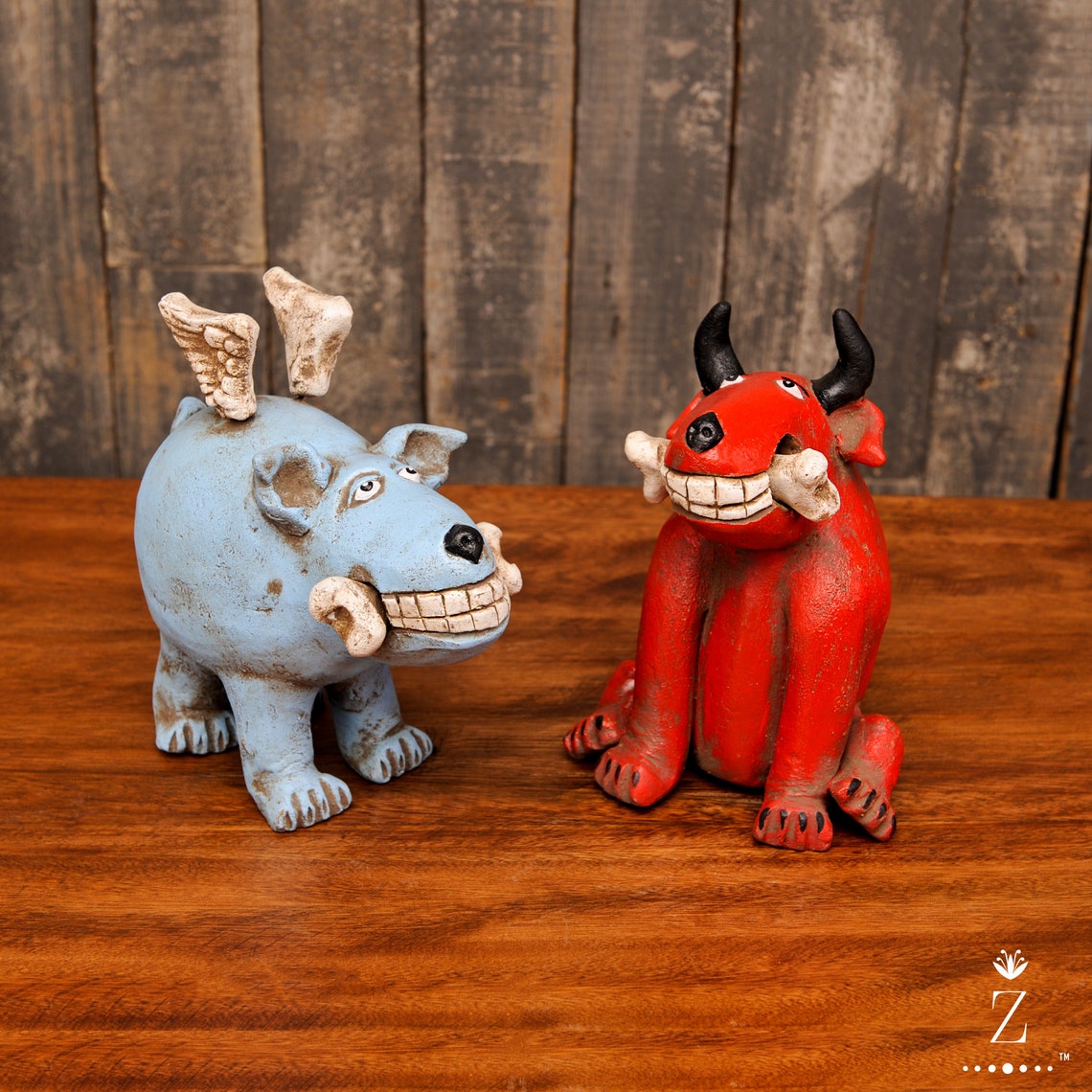 Red Devil Dog Sculpture - Etsy
