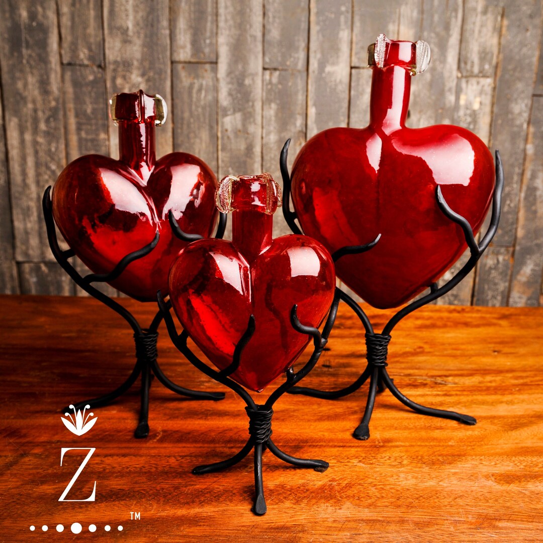 Divine Glass Heart | Red - Etsy