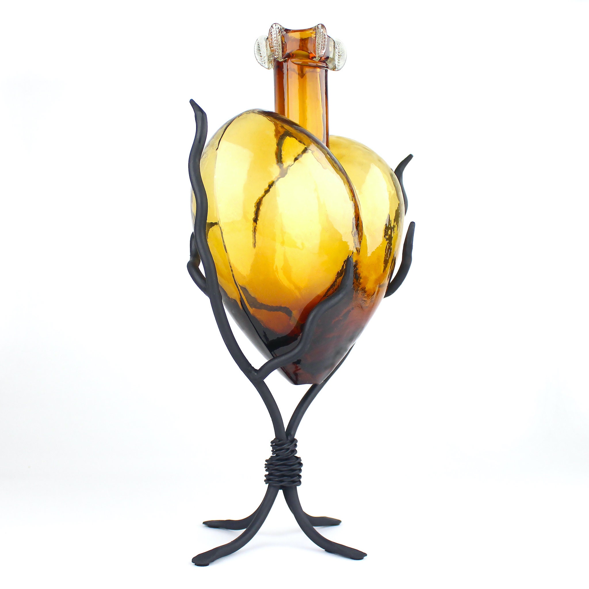 Divine Glass Hearts | Amber - Etsy