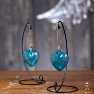 Ornamental Glass Heart With Stand. Standard Glass Colors - Etsy