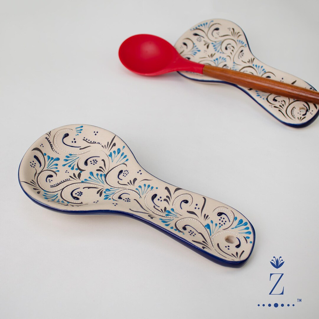 Stoneware Spoon Rest, Azules Edition | Cookware - Etsy