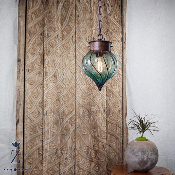 Aqua Glass Pendant Ceiling
