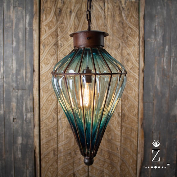 Aqua Glass Pendant Ceiling