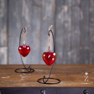 Ornamental Glass Heart With Stand. Standard Glass Colors - Etsy