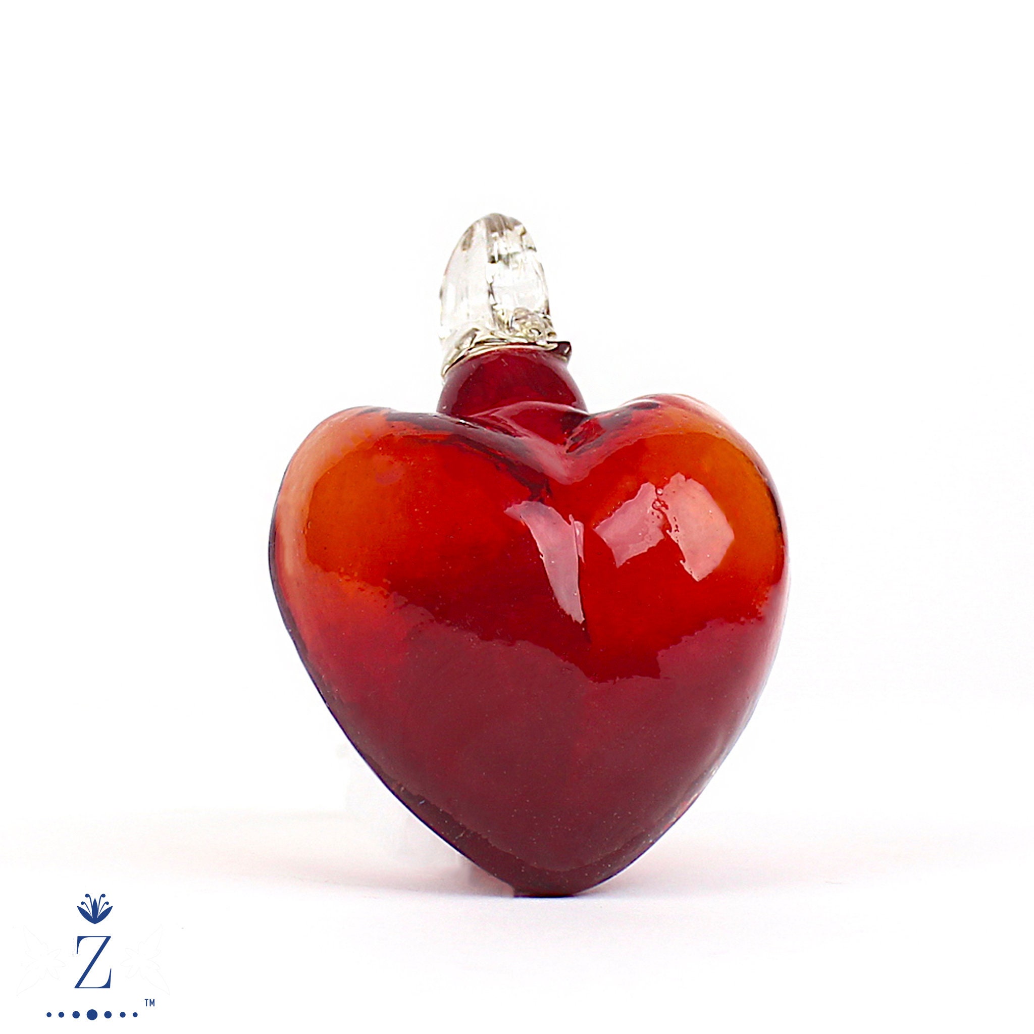 Ornamental Glass Heart Red. Hanging Glass Heart Small - Etsy