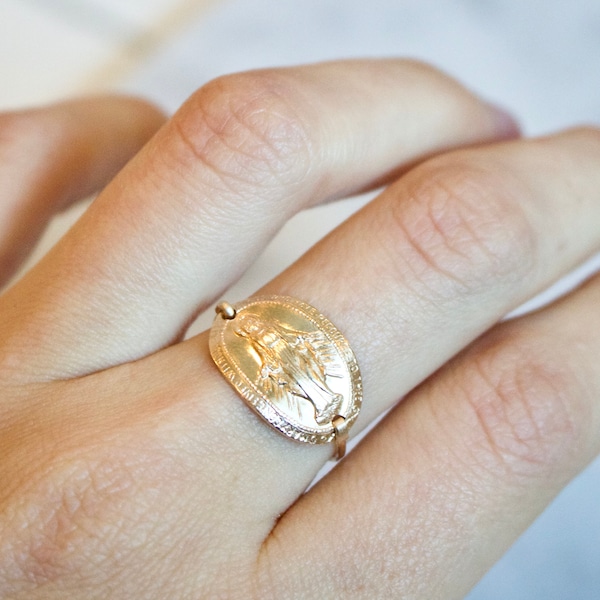 Virgin Mary Ring - Etsy