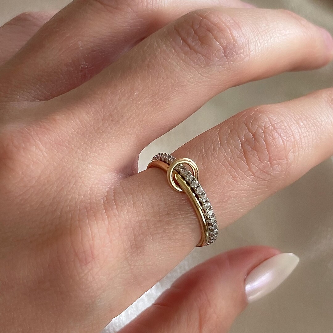 14k Gold Filled Multi Ring Set – Two Tone Multi Band Rings With Jump ...