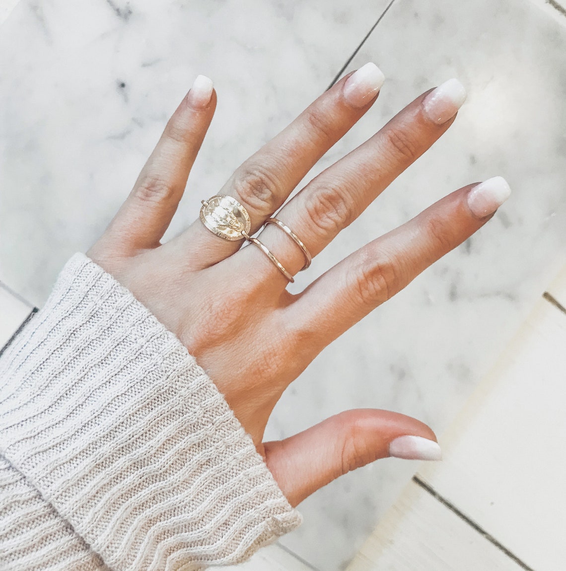 Coin Ring for Men Virgin Mary Ring Gold Miraculous Medal - Etsy