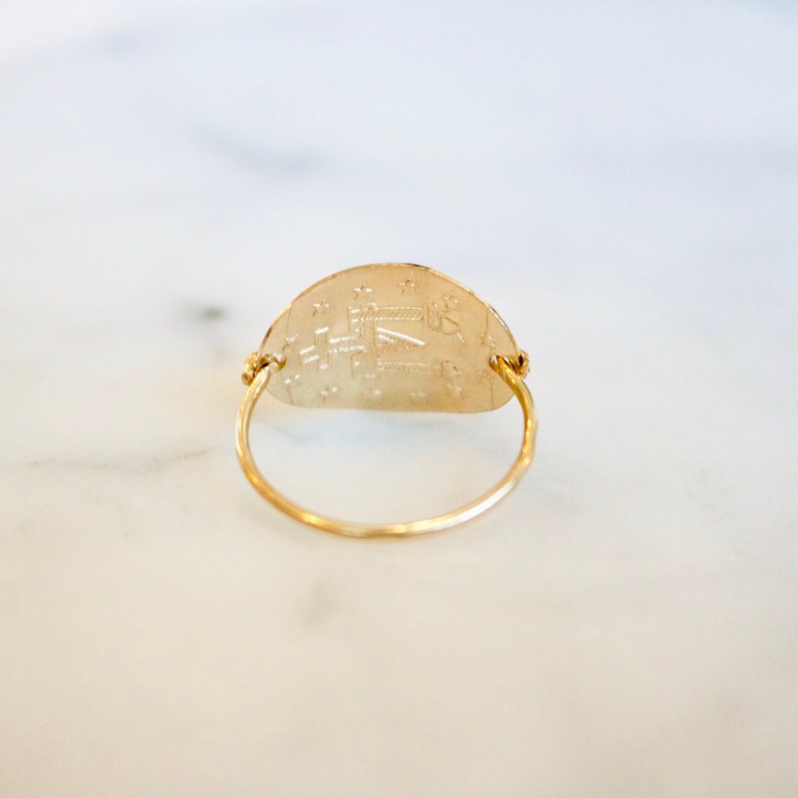 Medallion Ring Virgin Mary Ring Gold Miraculous Medal Ring | Etsy