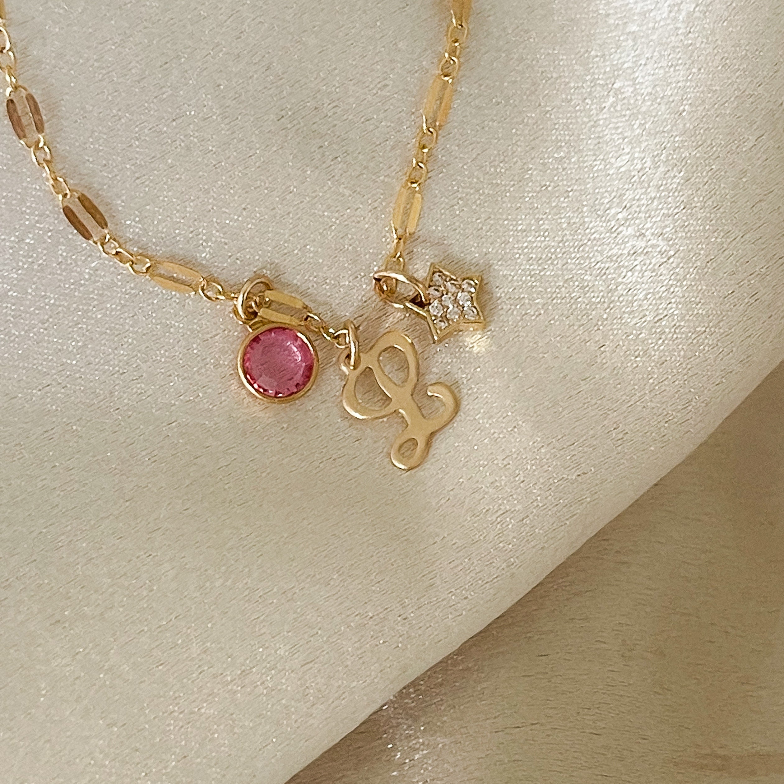 Personalized Birthstone Initial Necklace – 14k Gold Filled Custom ...