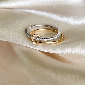 14k Gold Filled Multi Ring Set – Two Tone Multi Band Rings With Jump ...