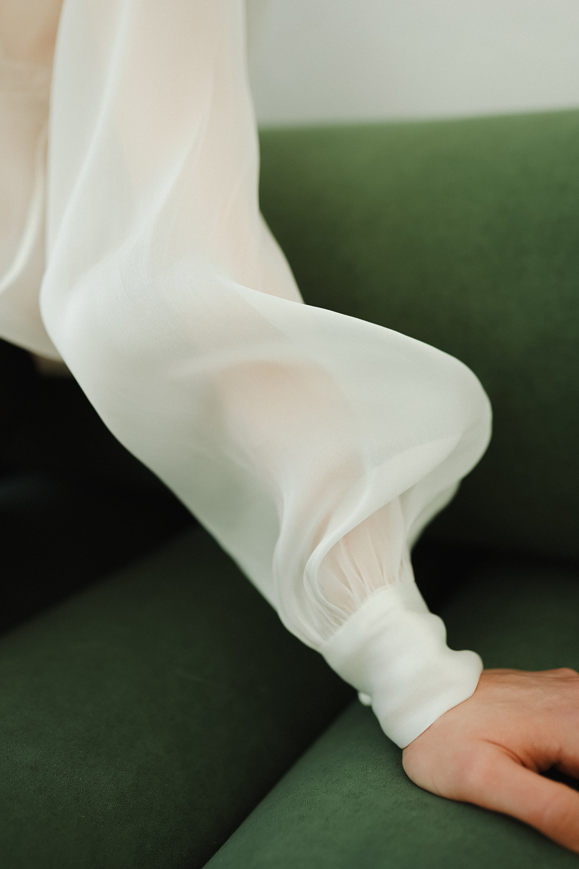 Silk Blouse With Puff Long Sleeves Slouse Victorian Shirt Sheer Blouse ...