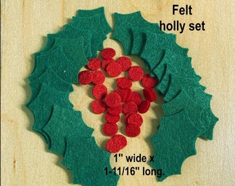 Felt Holly Leaves - Etsy