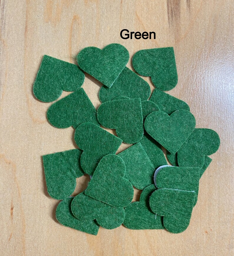 20 Small Felt Hearts Adhesive Back, Peel and Stick Felt, Red, White ...