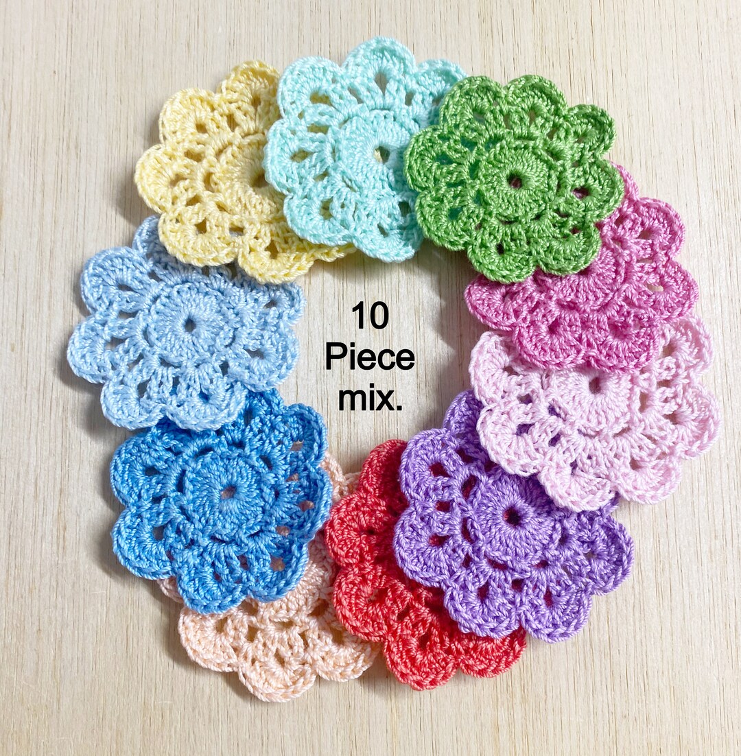 2'' Crochet Doily Mix, Mini Doilies, Doily Applique, 2 Inch, Purple ...