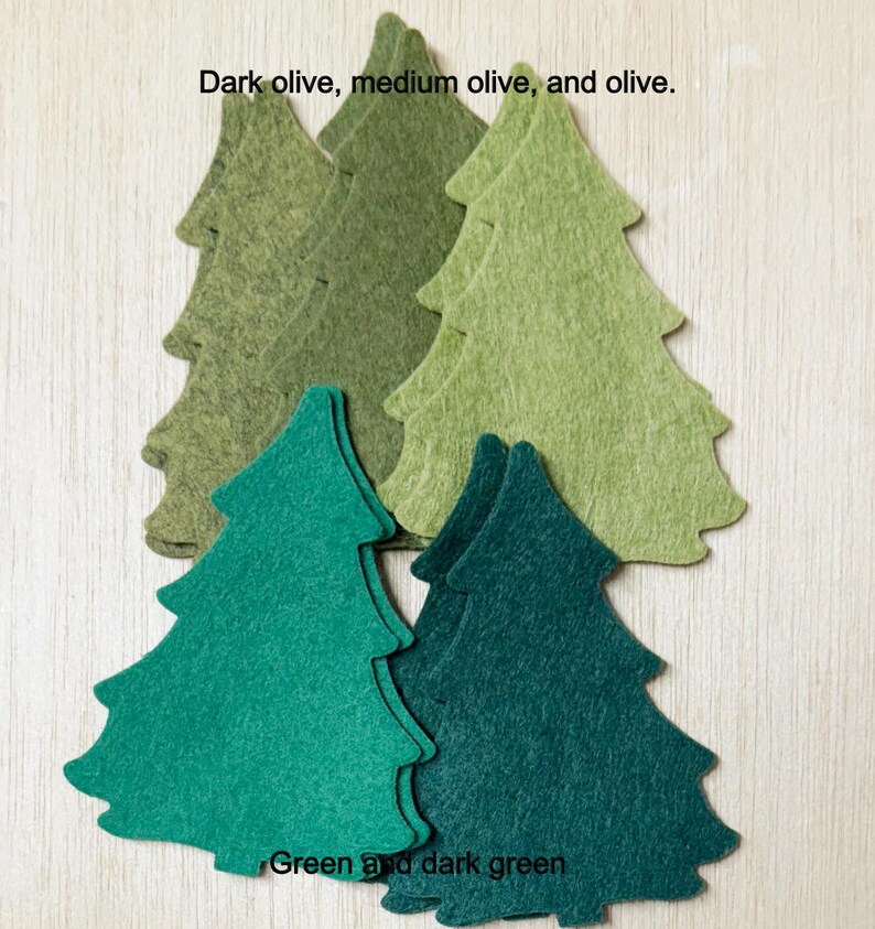 Felt Trees, Medium Precut Shapes, Tree Cut Outs, Scrapbook Card Making ...