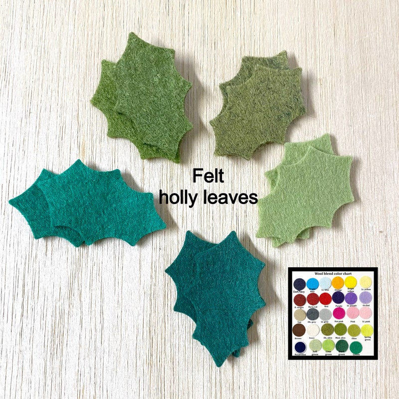 Mini Felt Green Leaves - Etsy