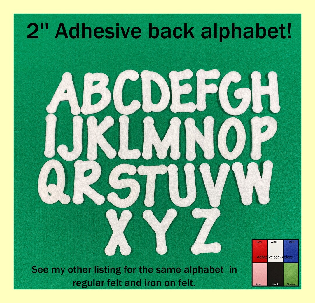 2'' Felt Alphabet Adhesive Back, Peel and Stick, Sticky Back Felt ...