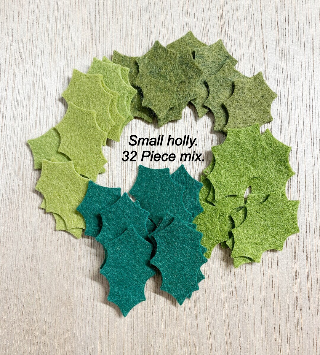 32 Small Holly Leaves, Mix, 1'' X 1-5/8 Inch, Die Cut, Olive Green ...