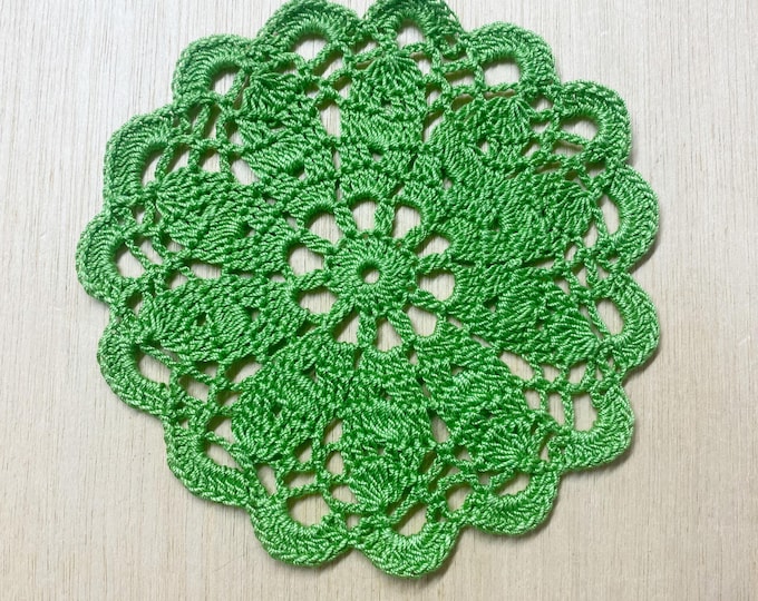Crocheted Dark Green Doily (p112g) - Etsy