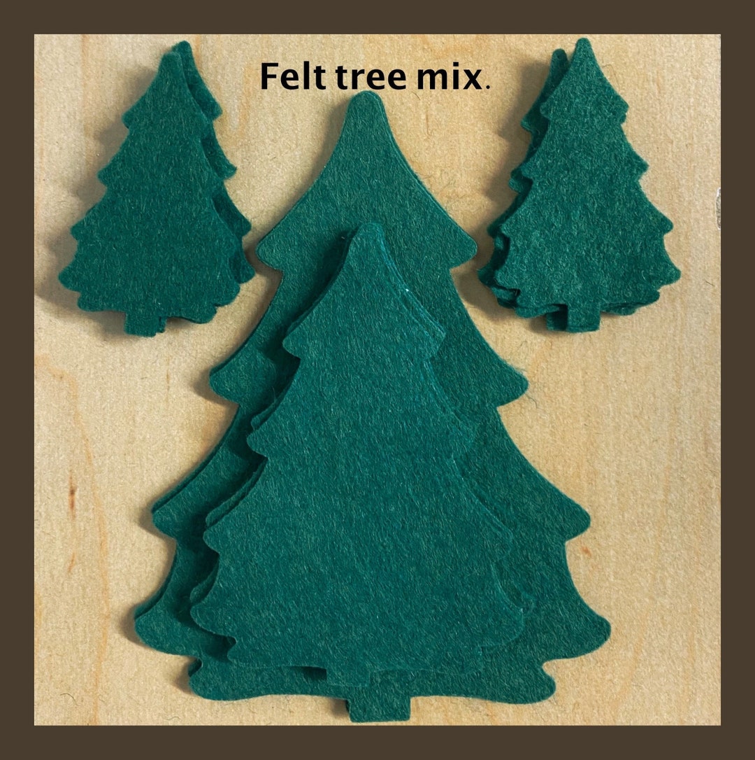 Felt Tree Mix, 15 Pieces, Die Cut Shapes, Cut Outs, Christmas, Precut ...