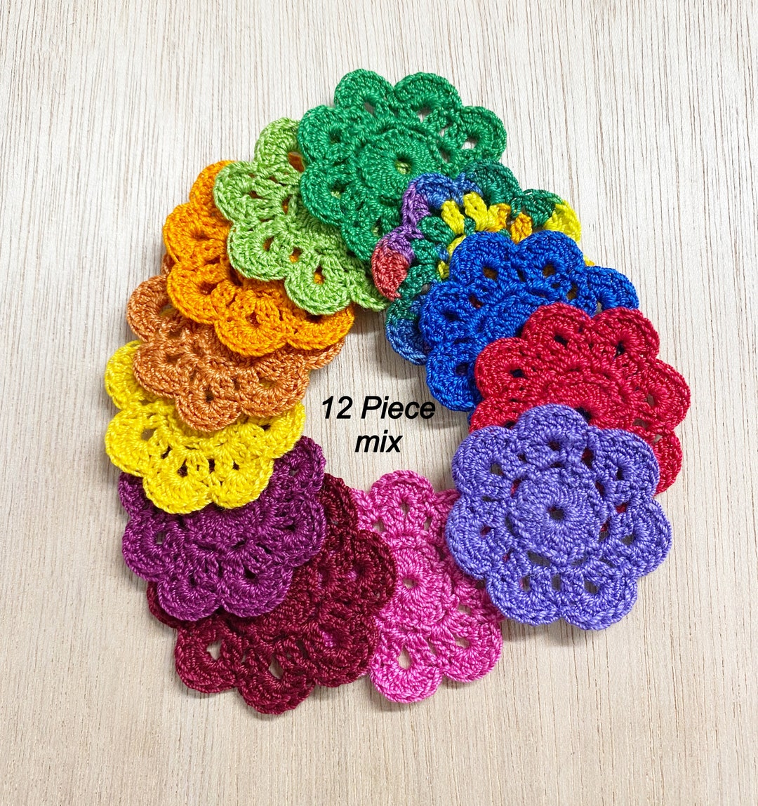 2'' Crochet Doily Mix, Mini Doilies, Doily Applique, 2 Inch ...