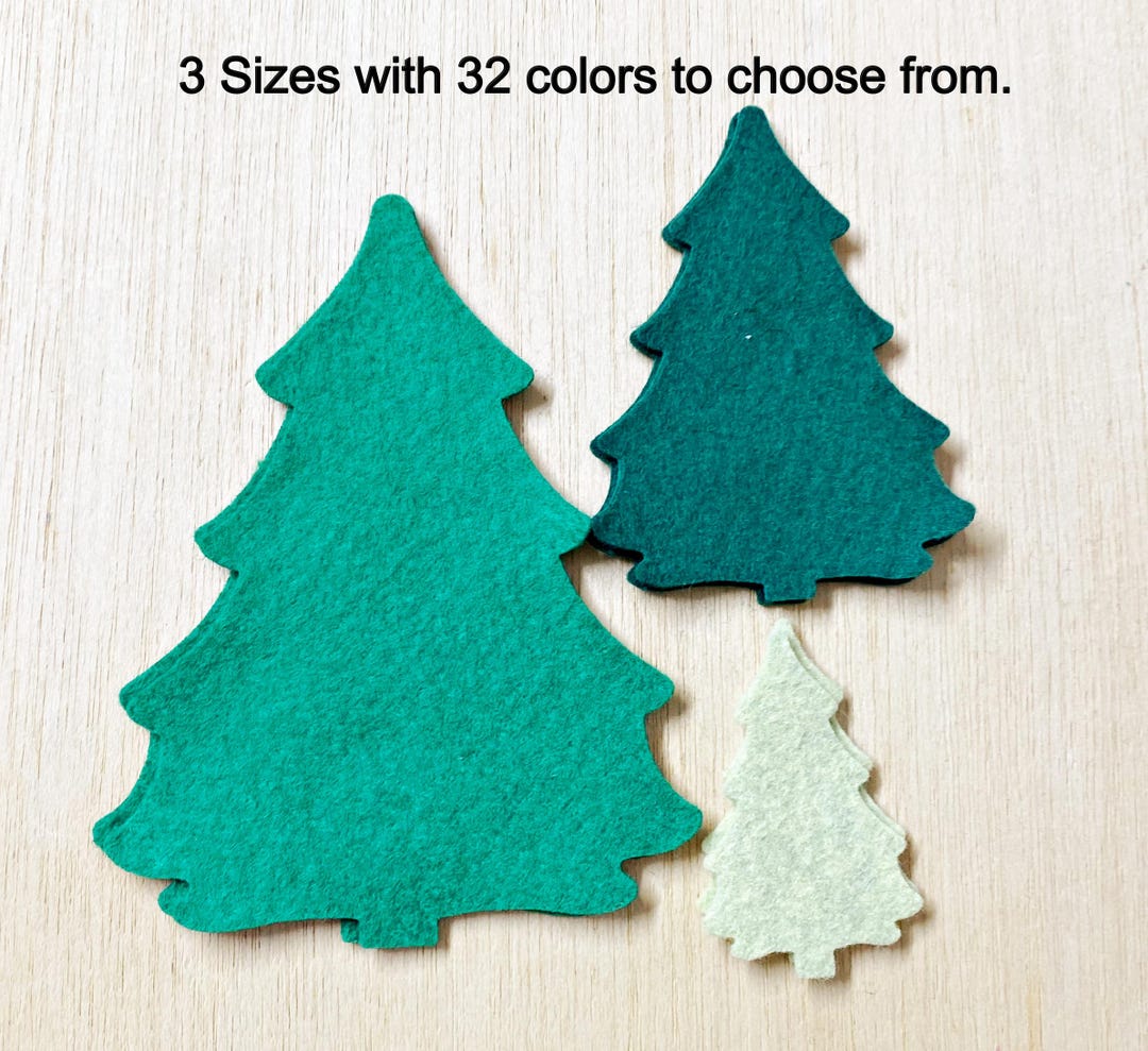 Felt Trees, Choose Size, Die Cut, Small, Medium Precut Shapes, Tree Cut ...