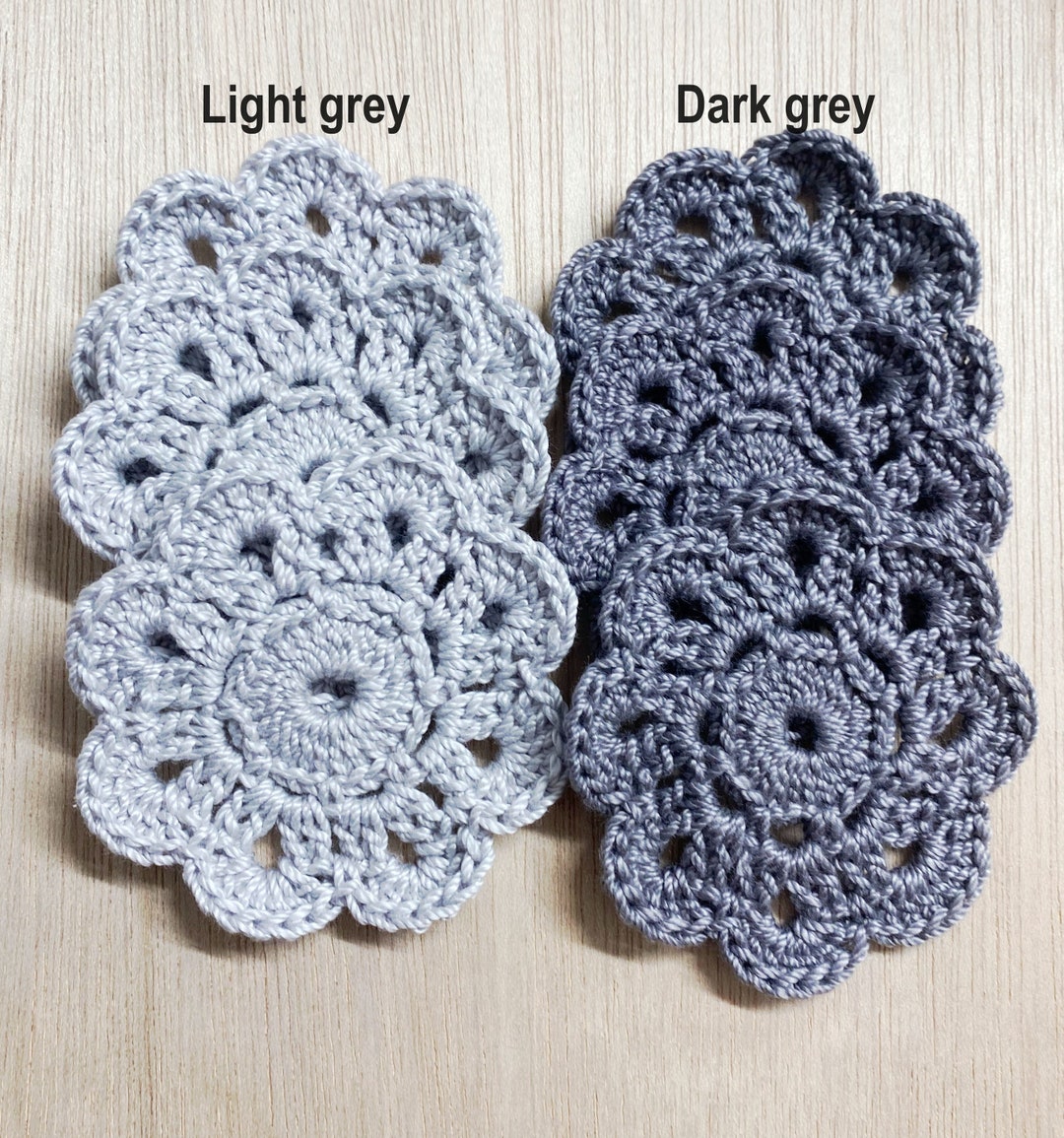 Grey Crochet Doilies, THICK Cotton Thread, Gray Doily, Silver Doily ...
