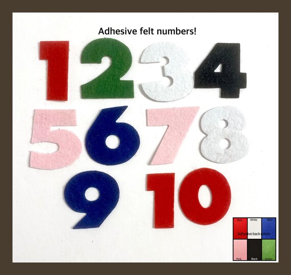 Felt Numbers Adhesive Felt Peel and Stick Sticky Back - Etsy