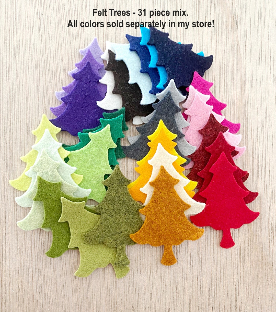 Small Felt Tree, Mix, Christmas, Holiday, Die Cut, Xmas, Shapes and ...