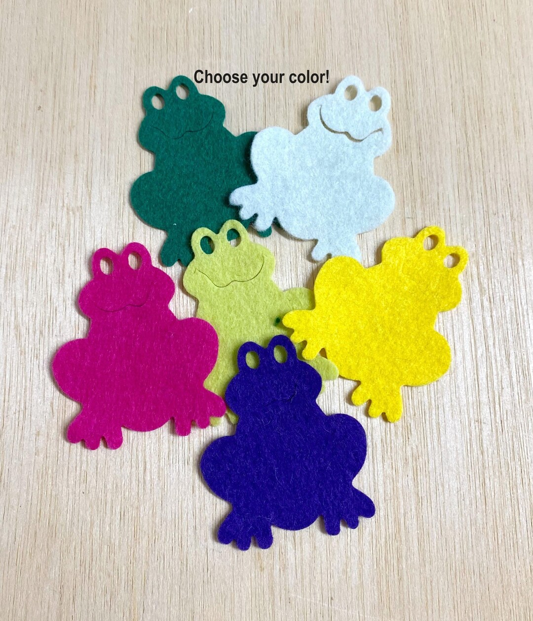 3 Felt Frogs, Die Cut Shapes, Felt Animals, Rainbow Frogs, Green Felt ...