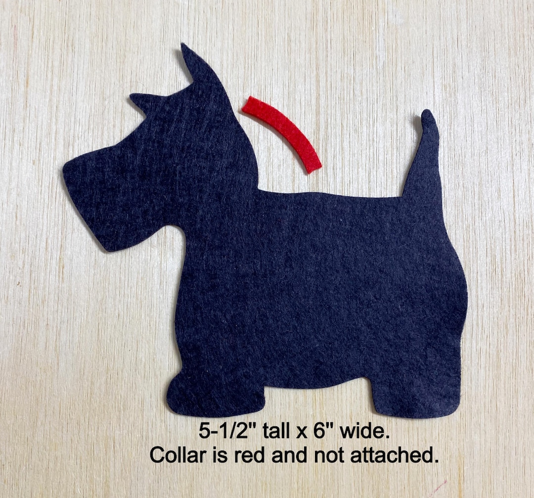Felt Dog, Scottish Terrier, Scottie, Large, COLLAR NOT ATTACHED ...